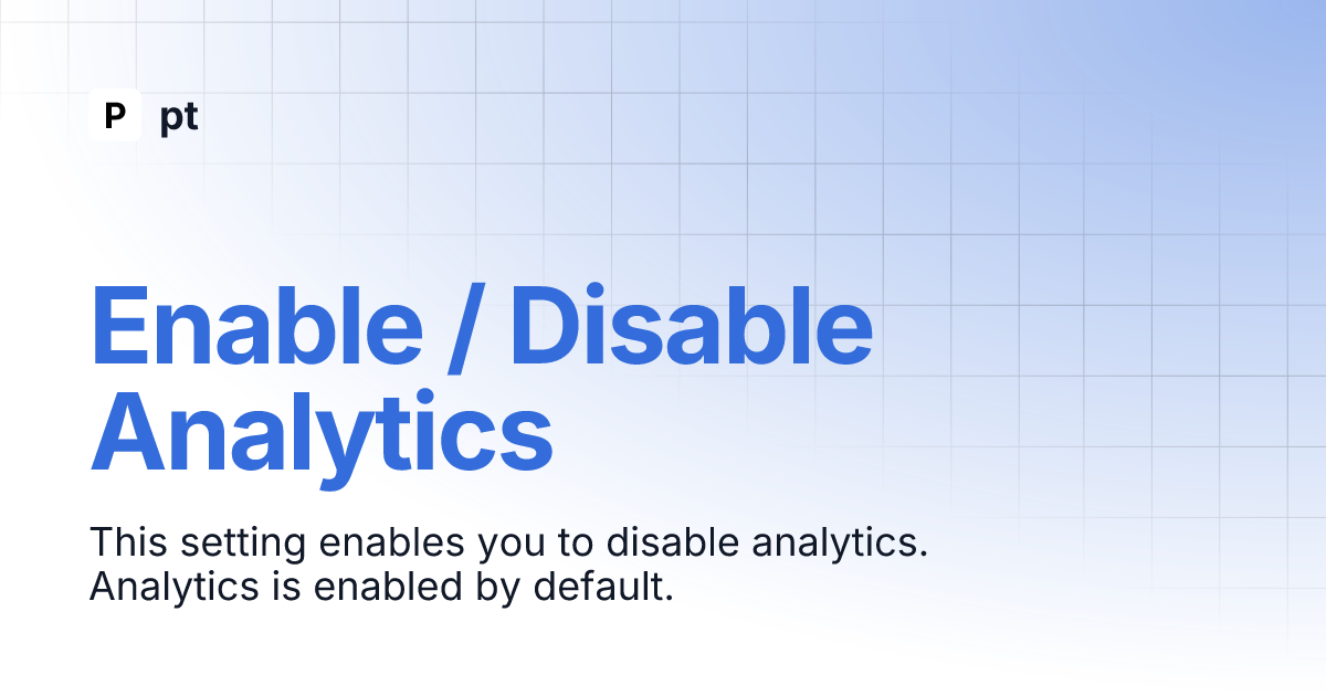 Enable Disable Analytics Pt